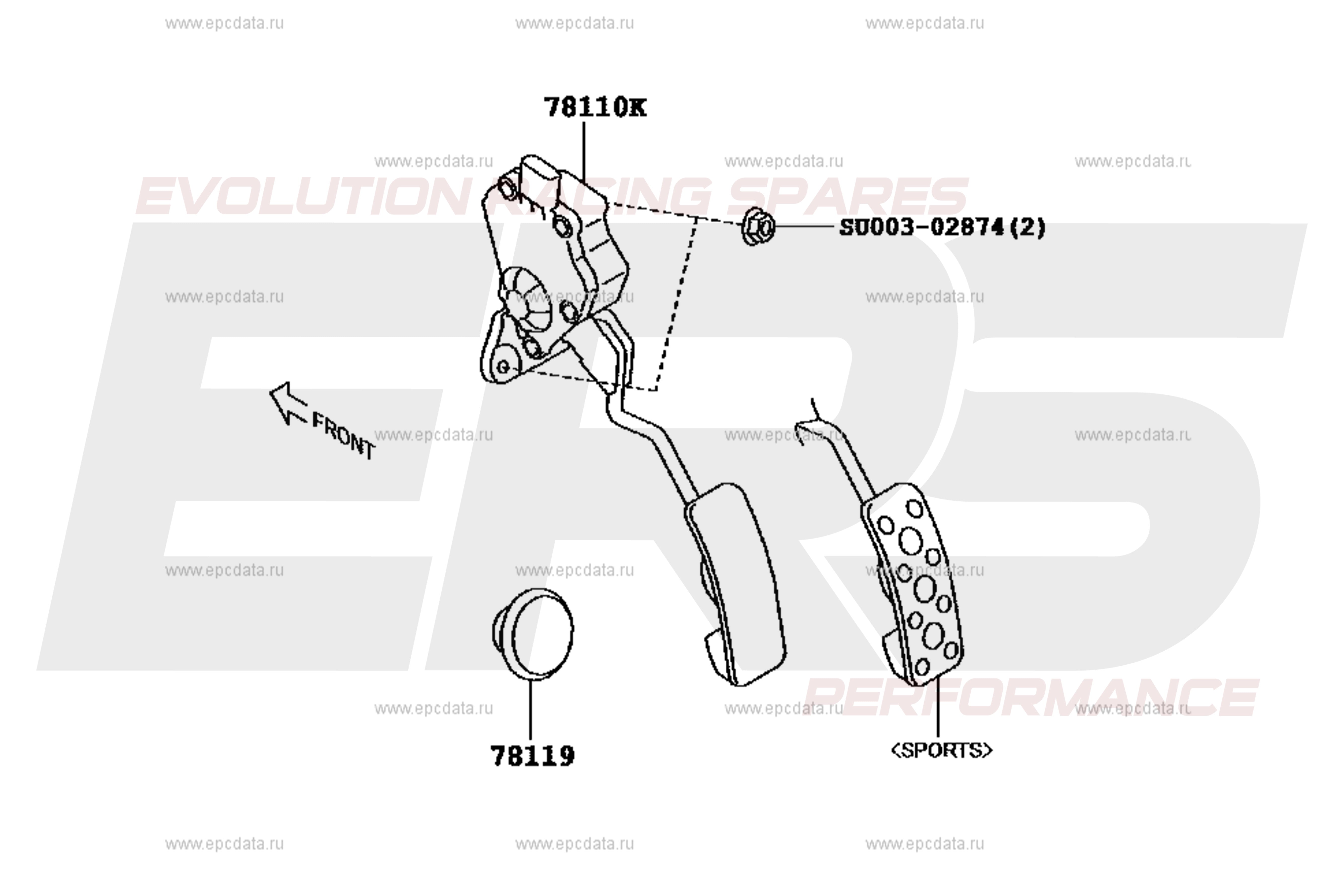 Accelerator Pedal | Suits Toyota 86/ Subaru BRZ – Evolution Racing Spares