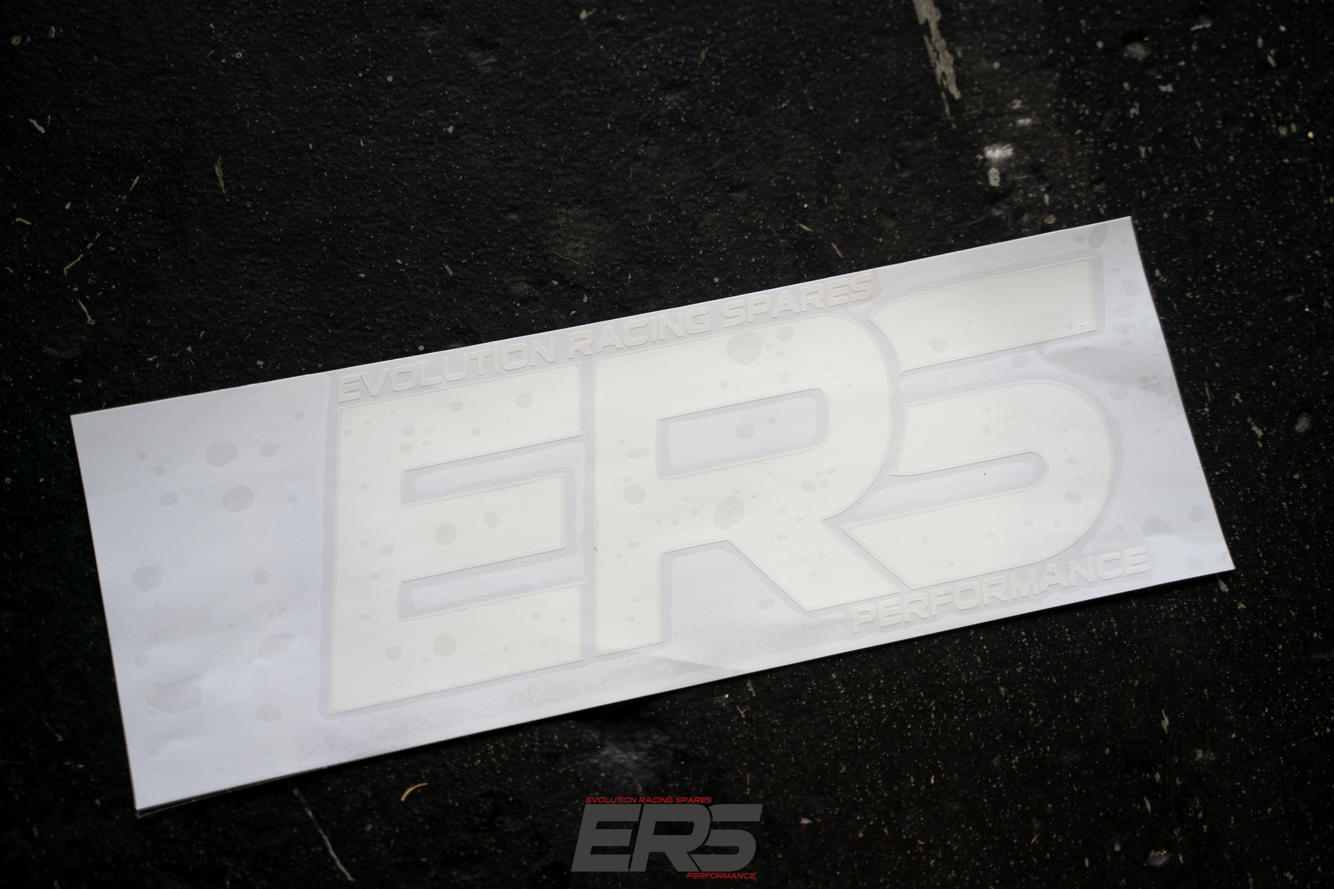 ERS Rear Windshield Sticker - White – Evolution Racing Spares