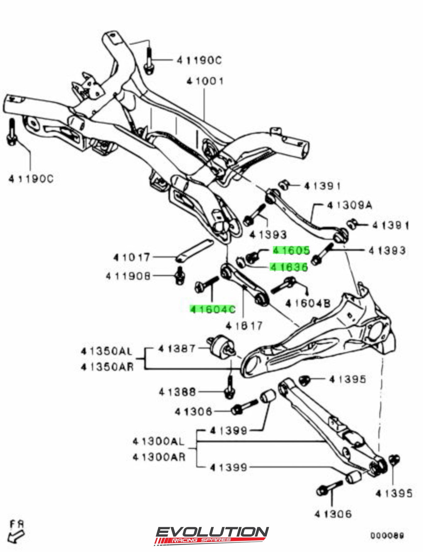ERS Mitsubishi Evo X Rear Camber Bolt Kit (4117A018, MN184102, MU00076 ...